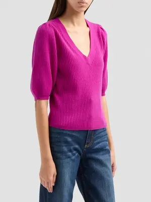 Ramy Brook Cassidee Cashmere V-neck Sweater - Raspberry