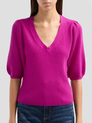 Ramy Brook Cassidee Cashmere V-neck Sweater - Raspberry