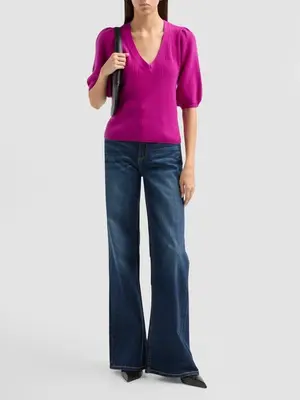 Ramy Brook Cassidee Cashmere V-neck Sweater - Raspberry