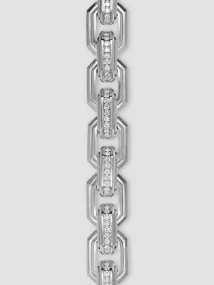 David Yurman Faceted Flat Link Bracelet In Sterling Silver