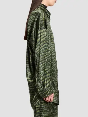 Balenciaga Cocoon Shirt In Croc Silk Satin