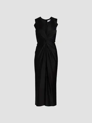 Prabal Gurung Lily Twist Front Midi-dress - Black