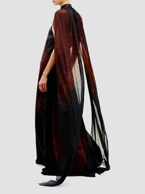 Silvia Tcherassi Sabina Cape Halter Maxi Dress