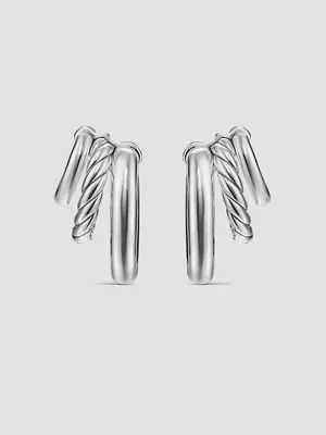 David Yurman Mercer Three Row Hoop Earrings In Sterling 21mm