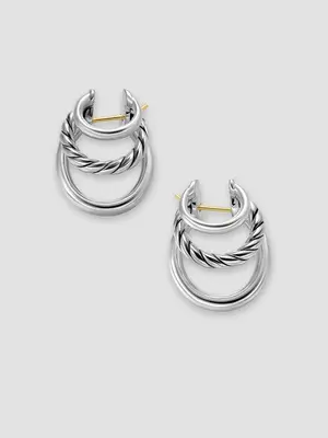 David Yurman Mercer Three Row Hoop Earrings In Sterling 21mm