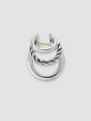 David Yurman Mercer Three Row Hoop Earrings In Sterling 21mm