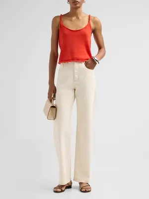 SEROYA Aimee Linen-cotton Tank