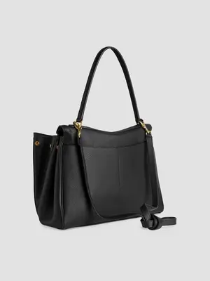 Balenciaga Rodeo Medium Top Handle Bag Grained Calfskin - Black