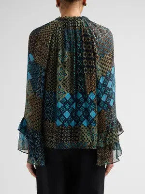 Ramy Brook Anya Multi-print Blouse