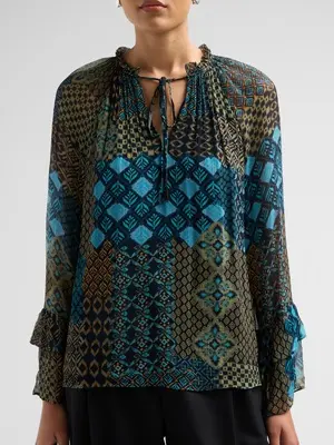 Ramy Brook Anya Multi-print Blouse