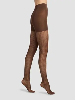 Wolford Dots Control-top Tights Umber