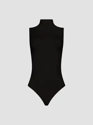 Wolford Mock Turtleneck Sleeveless Bodysuit Black