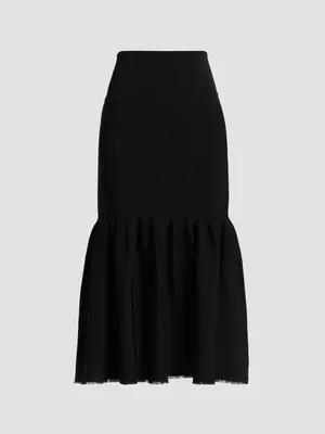 Adam Lippes Romy Fit & Flare Midi Skirt - Black
