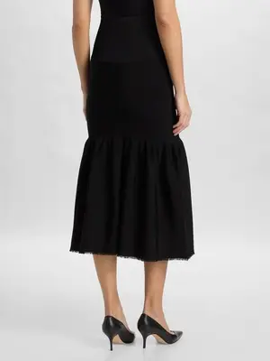 Adam Lippes Romy Fit & Flare Midi Skirt - Black