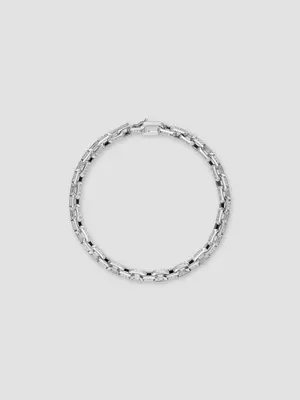 David Yurman Streamline Link Bracelet In Sterling Silver - Diamond
