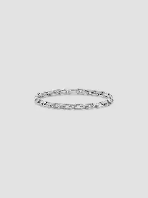 David Yurman Streamline Link Bracelet In Sterling Silver - Diamond