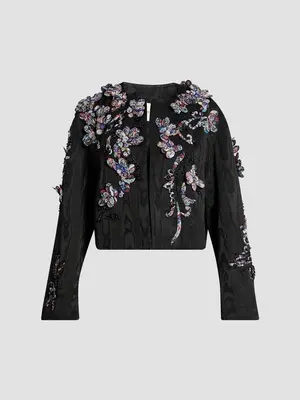 Dries Van Noten Vonda Floral Emboidered Jacket - Black