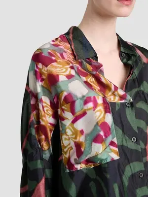 Dries Van Noten Casia Printed Fluid Shirt - Khaki