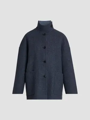 Kiton Seamed Wool-cashmere Coat - Blue