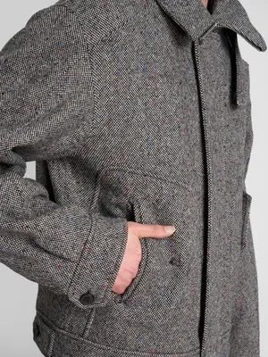 Dries Van Noten Tweed Wool Zip-front Jacket
