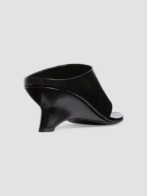 Khaite Marlow 55mm Leather Sculptural Mules - Black