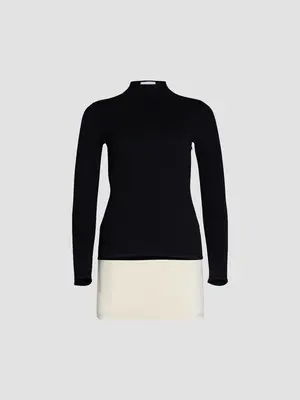 SEROYA Shuri Two-tone Mini Dress - Black Eggshell