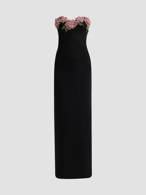 Prabal Gurung Blanca Embellished Strapless Gown - Black