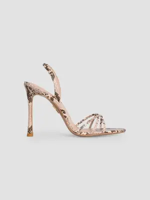 Retrofete Anabel 105mm Leather Slingback Sandals - Python