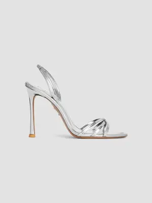 Retrofete Anabel 105mm Leather Slingback Sandals - Silver