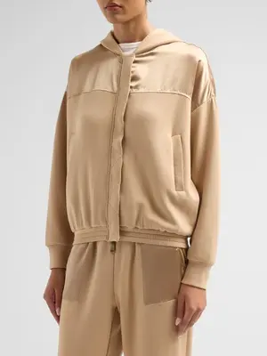 Ramy Brook Fiona Satin-trim Hooded Jacket