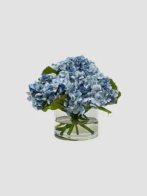 WINWARD HOME Newness Artificial Hydrangea Floral Arranget - Light Blue