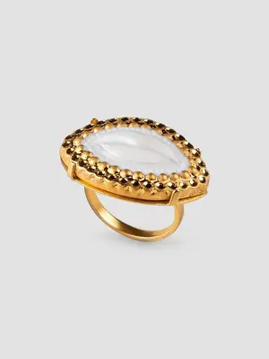 LLADRO Kiss 18k-gold-plated & Porcelain Ring