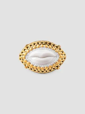LLADRO Kiss 18k-gold-plated & Porcelain Ring