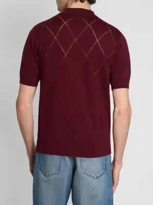 Dries Van Noten Argyle Cotton Polo Shirt