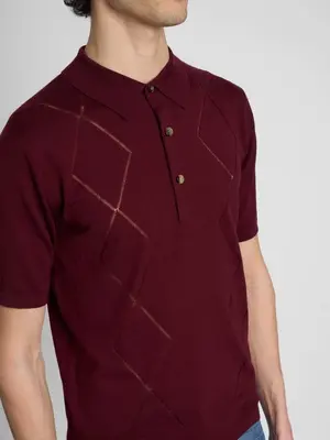 Dries Van Noten Argyle Cotton Polo Shirt