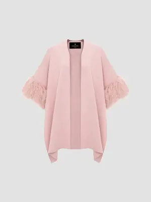 Gorski Knit Vest With Select Mongolian Shearling Lamb Trim - Blush