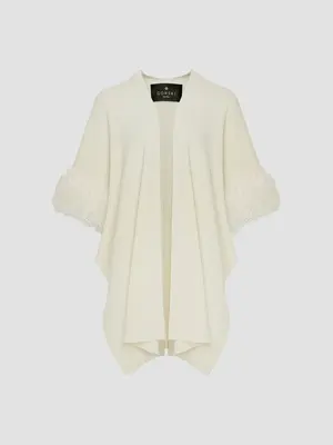Gorski Knit Vest With Select Mongolian Shearling Lamb Trim - Ivory