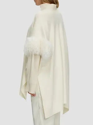 Gorski Knit Vest With Select Mongolian Shearling Lamb Trim - Ivory