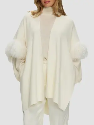 Gorski Knit Vest With Select Mongolian Shearling Lamb Trim - Ivory