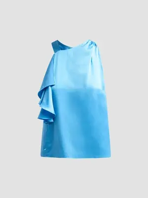 Ramy Brook Danielle Draped Satin Blouse - Oasis