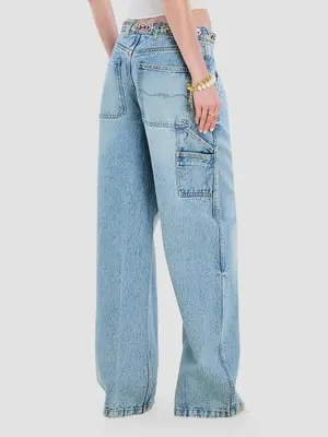 SEROYA Bond Sash Belt Baggy Jeans