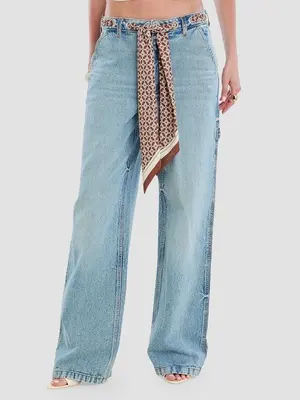 SEROYA Bond Sash Belt Baggy Jeans