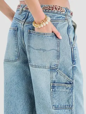 SEROYA Bond Sash Belt Baggy Jeans
