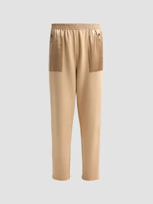 Ramy Brook Frances Satin-trim Pants - Camel
