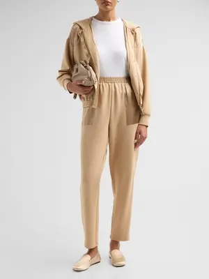 Ramy Brook Frances Satin-trim Pants - Camel