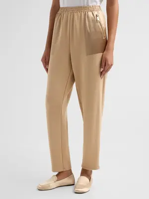 Ramy Brook Frances Satin-trim Pants - Camel