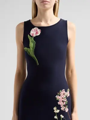 Oscar De La Renta Floral-embroidered A-line Mini Dress