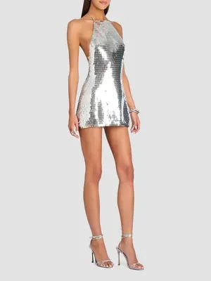 Retrofete Jawa Sequin Halterneck Mini Dress