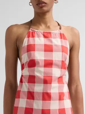 SEROYA Deza Check Halter Top