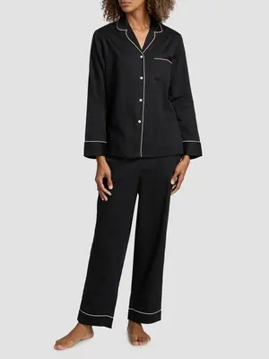 PAPINELLE Zoe Camp Collar Cotton-sateen Pajamas